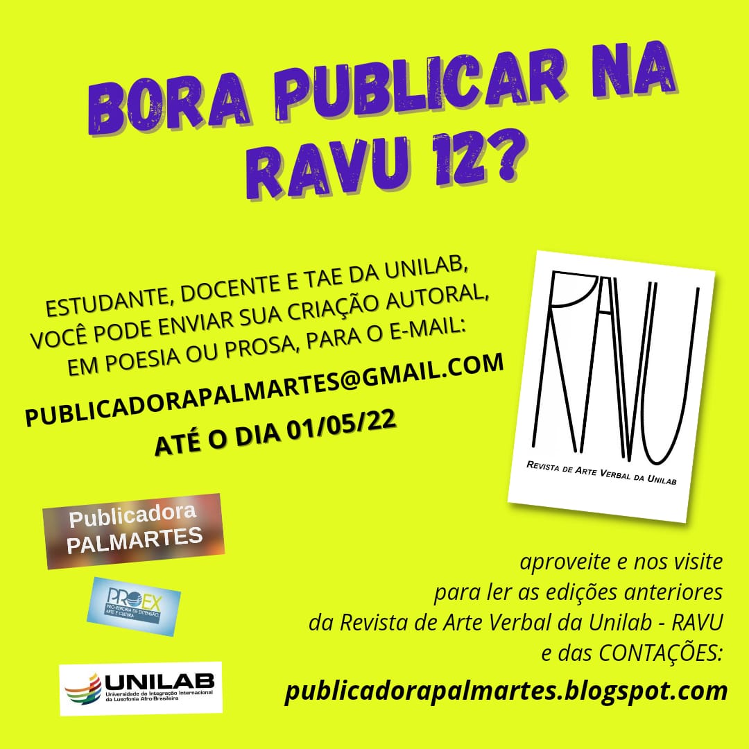 Prazo de envio de textos para a próxima edição da RAVU (Revista de Arte ...