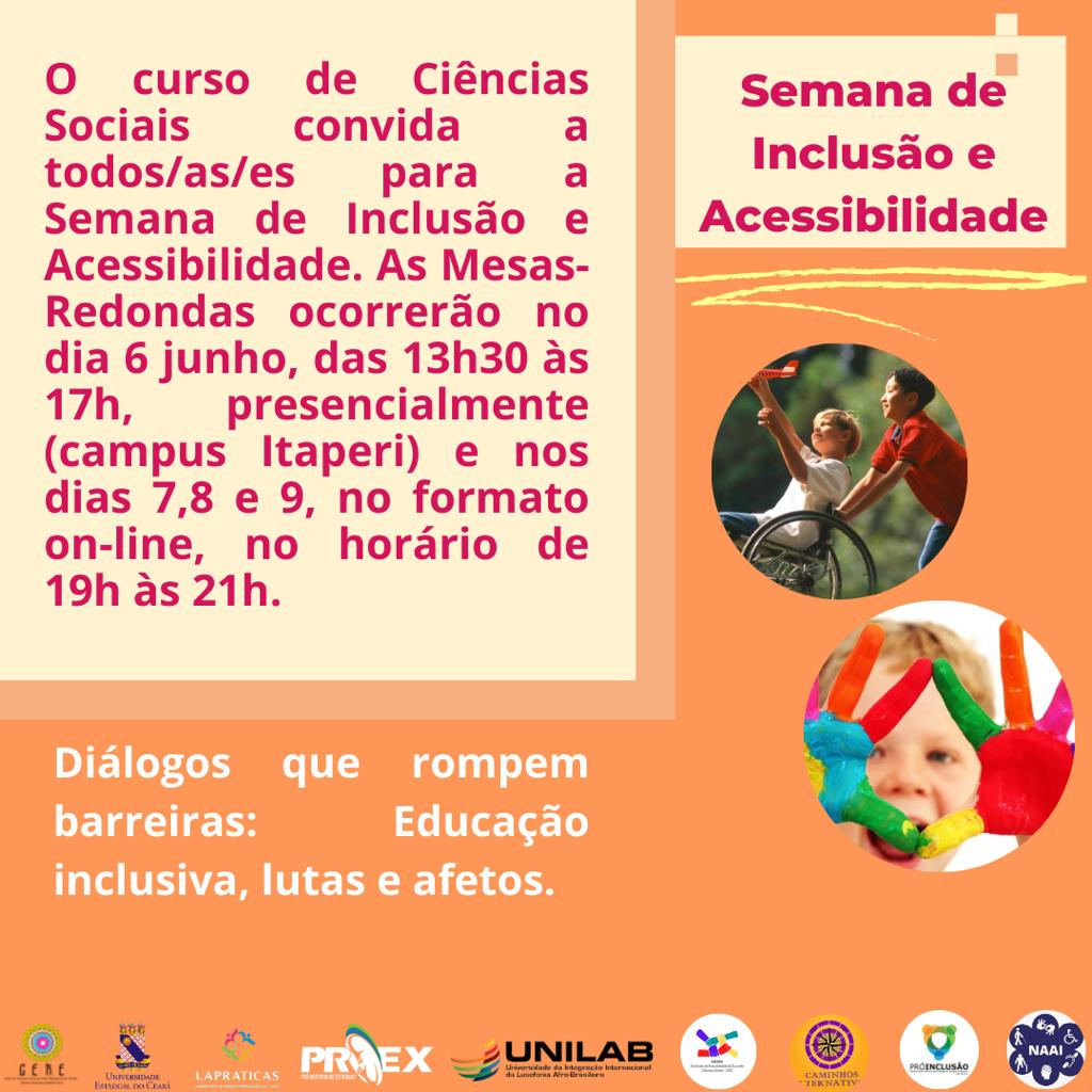 Docentes Da Unilab Participam Da Semana De Inclusão E Acessibilidade Da