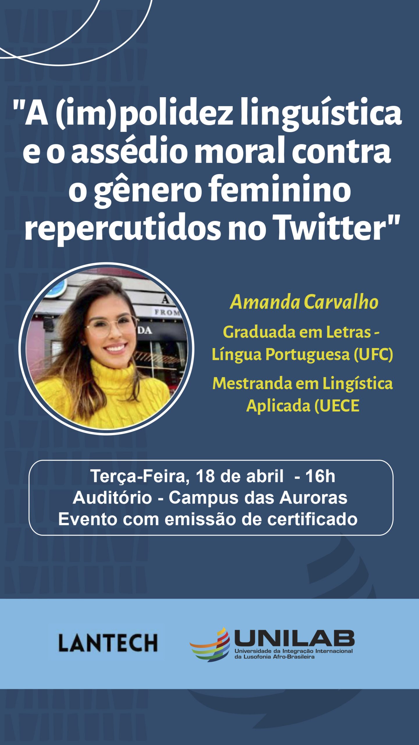 Palestra discute a (im)polidez linguística e o assédio moral contra o ...